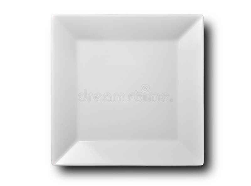 Top View of Empty White Square Plate Stock Image - Image of cuisine ...