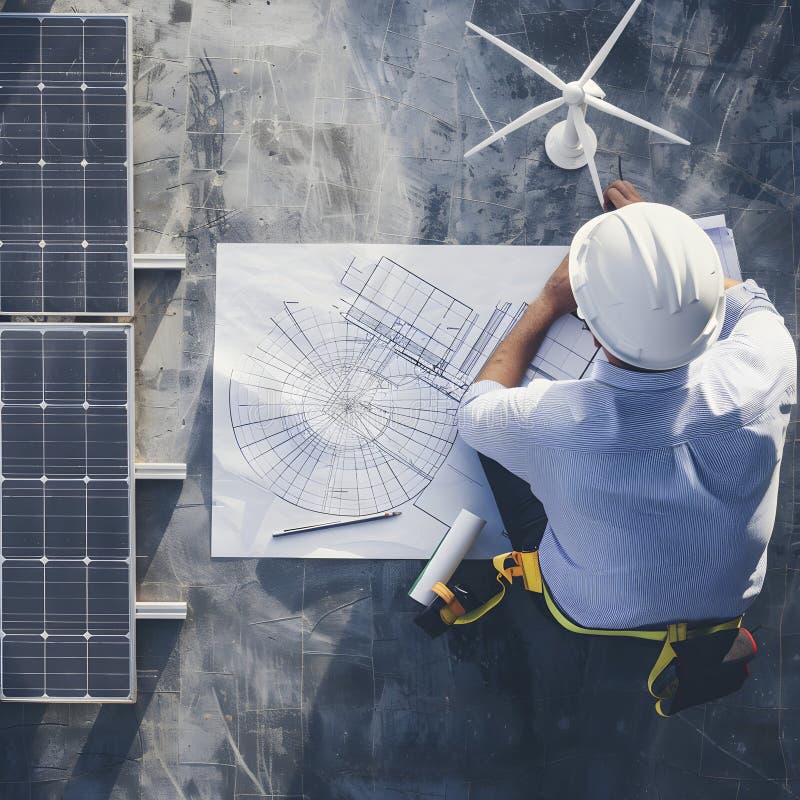 Engineer Planning Renewable Energy Project Stock Photo - Image of ...