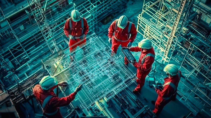 Top View of the Engineer Team Building and Inspection at Construction ...