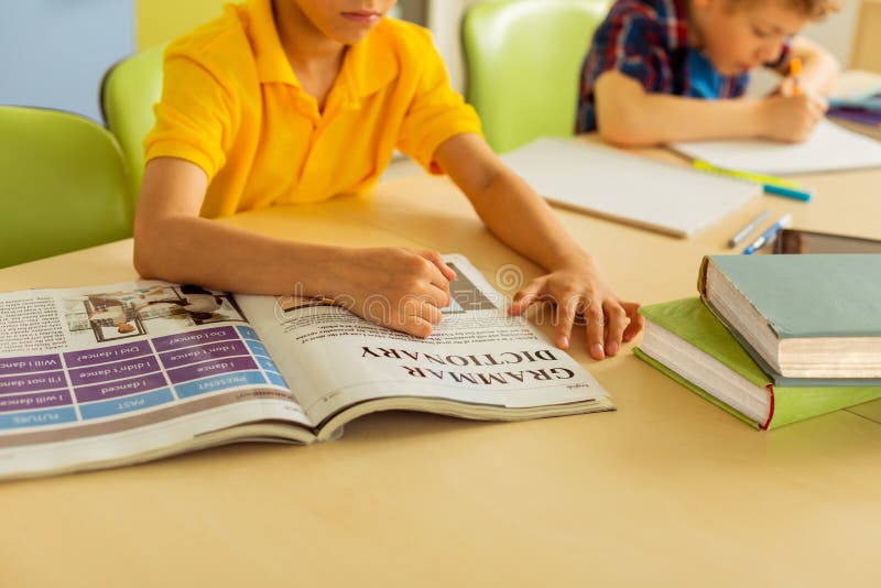 Top View of an English Book on the Desk Stock Photo - Image of daytime ...
