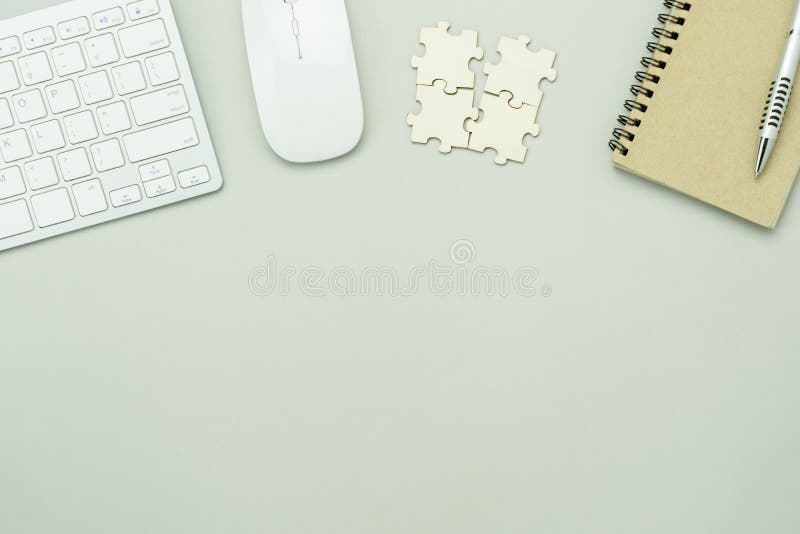 Top View Essential Accessories of Working on Table at Office Workplace ...