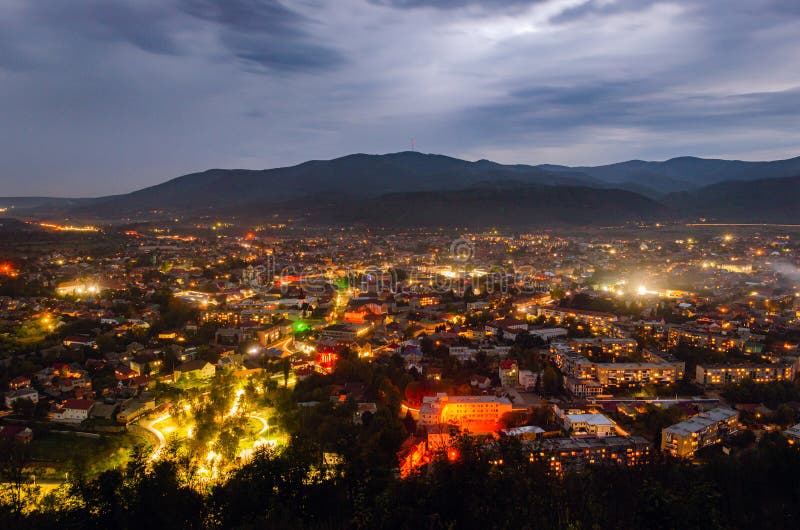 Walking on Fully Rebuilt Square in Khust, Ukraine on May 3, 2016 ...
