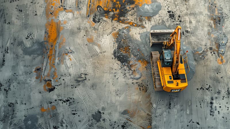 Top View of Excavator on Construction Site Editorial Photo - Image of ...