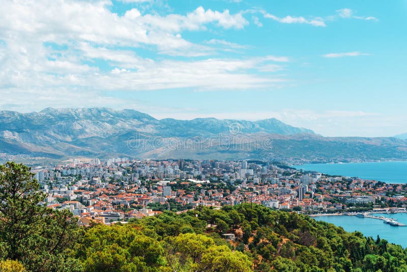 Top View of the Famous Old Resort Town of Split, Croatia Stock Photo ...