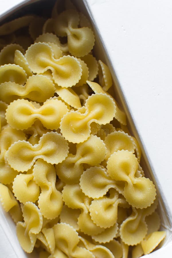Top View of Farfalle Tonde Pasta Shells in a Box Stock Photo - Image of ...