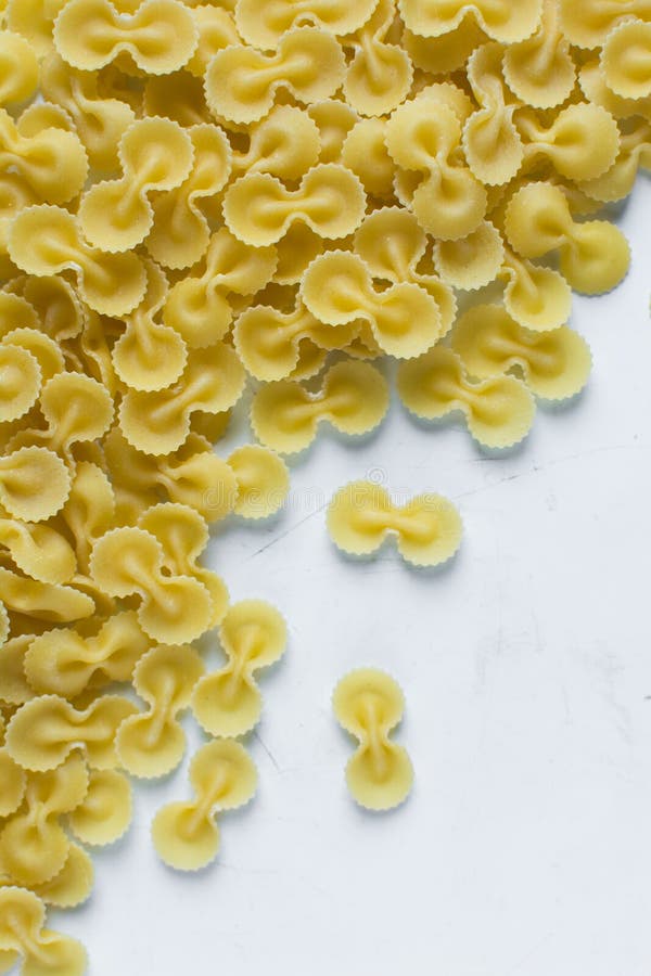 Top View of Farfalle Tonde Pasta Shells on a Table Stock Photo - Image ...