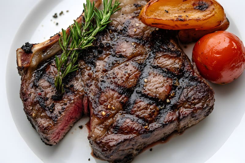 Top View of a Fine Dining Steak Stock Image - Image of flavor ...