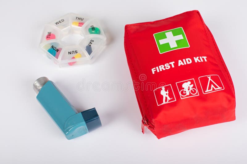 First aid medical kit stock image. Image of injured - 257650147