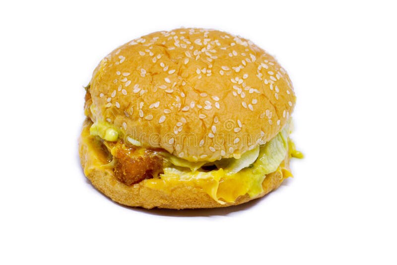 Top View Fish Burger with Cheese Stock Image - Image of gourmet ...