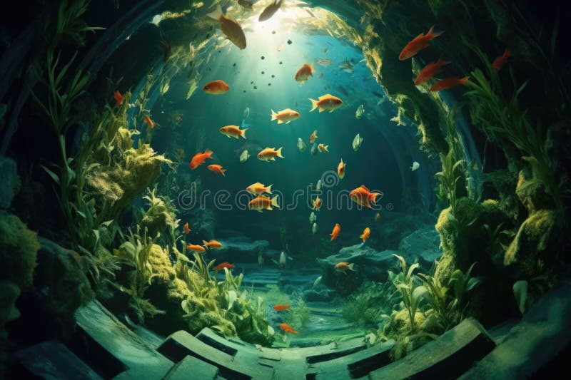 Top View of Fish Swimming in Clean Aquarium Stock Image - Image of ...