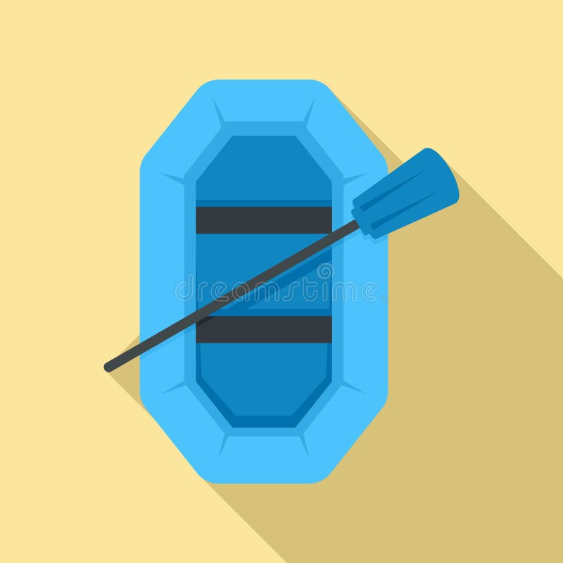 Top View Fishing Boat Icon, Flat Style Stock Vector - Illustration of ...