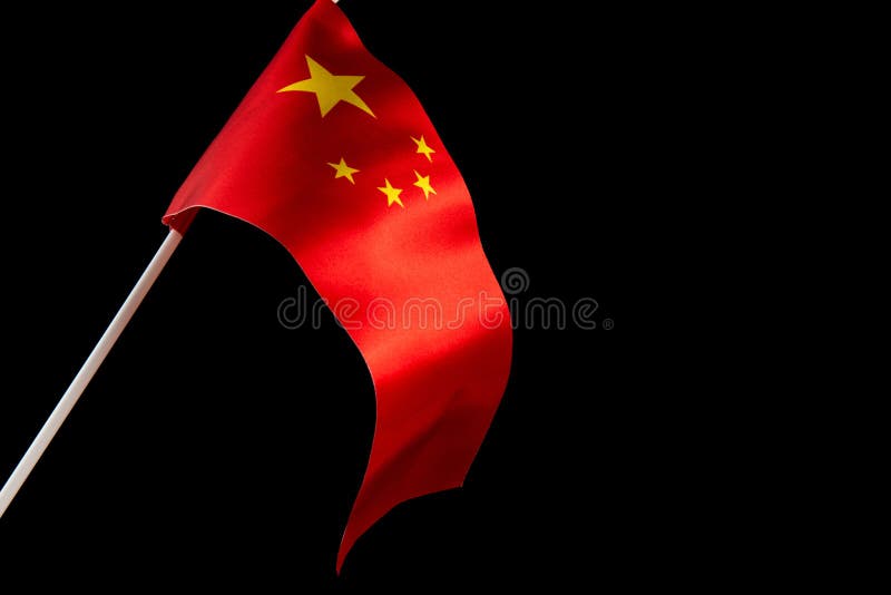 Top View Flag of the Peoples Republic of China Isolate with Copy Space ...