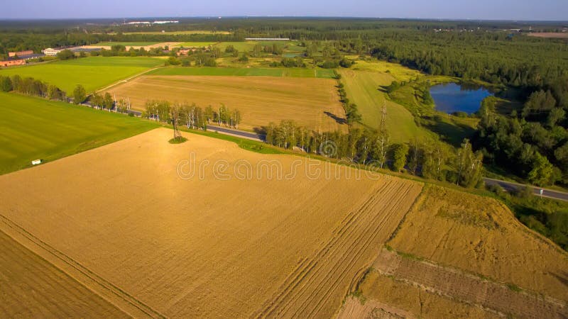 Agricultural Fields Top View Stock Image - Image of country, background ...