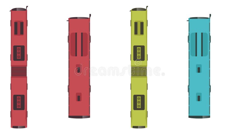 Top View Flat Transit Bus Vehicle with Many Color Stock Vector ...