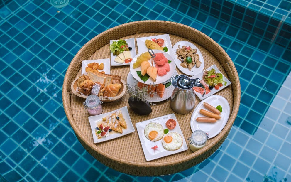 Floating Breakfast in the Swimming Pool , Floating Breakfast in the ...