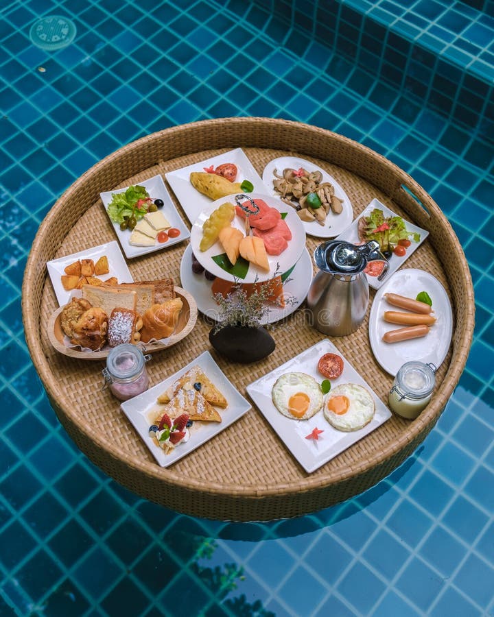 Floating Breakfast in the Swimming Pool , Floating Breakfast in the ...