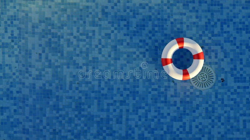 Top View of Floating Ring in Middle of Swimming Pool with Summer ...