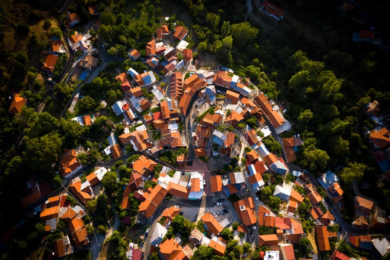 Top View of Foini Village, Cyprus Stock Photo - Image of beautiful ...