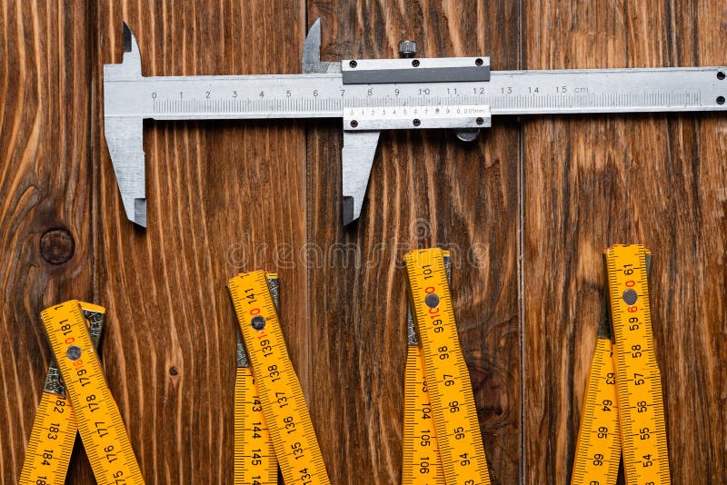 Top View of Folding Ruler and Stock Image - Image of background, tools ...