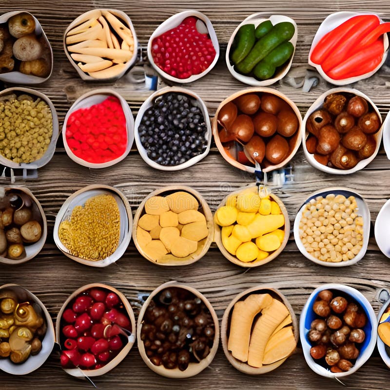 Top view foods stock illustration. Illustration of tray - 268902290