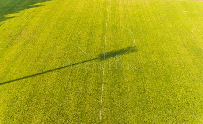 Top View of the Football Field Stock Image - Image of green, player ...