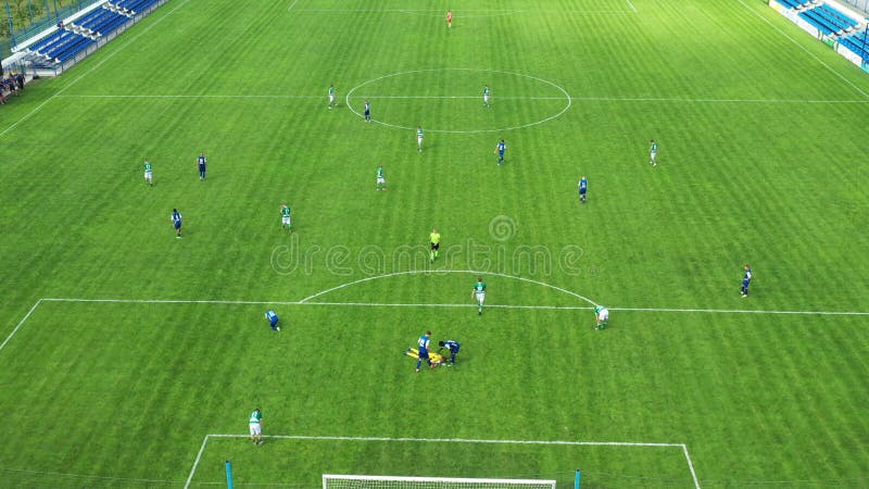 Top View of a Football Match with Players. Football Field with Players ...