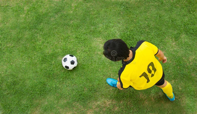 Top View of Football Player. Stock Photo - Image of athletic, field ...