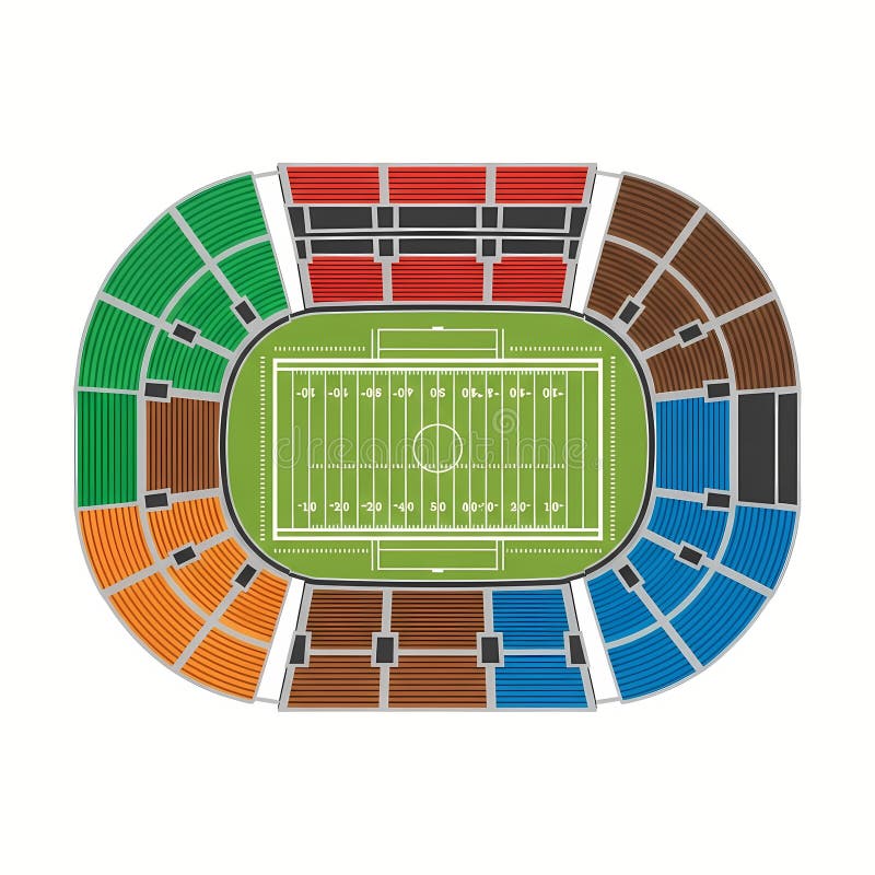 Top View Football Stadium Layout Vector Graphic Stock Illustration ...