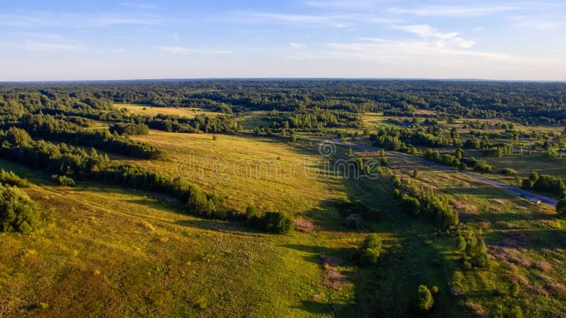 Top View of the Forests and Fields Stock Photo - Image of field ...