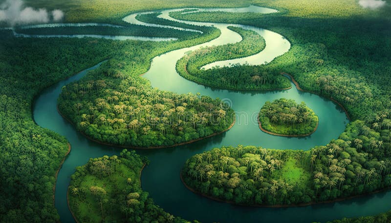 Top View Forest Illustration by Generative AI Stock Illustration ...