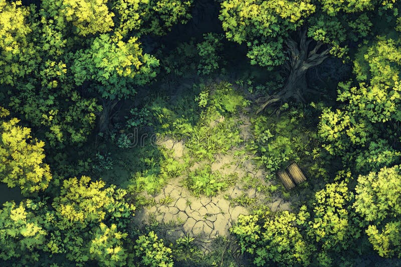 Top View of an Forest Map for Video Gaming. Generative AI. Stock ...