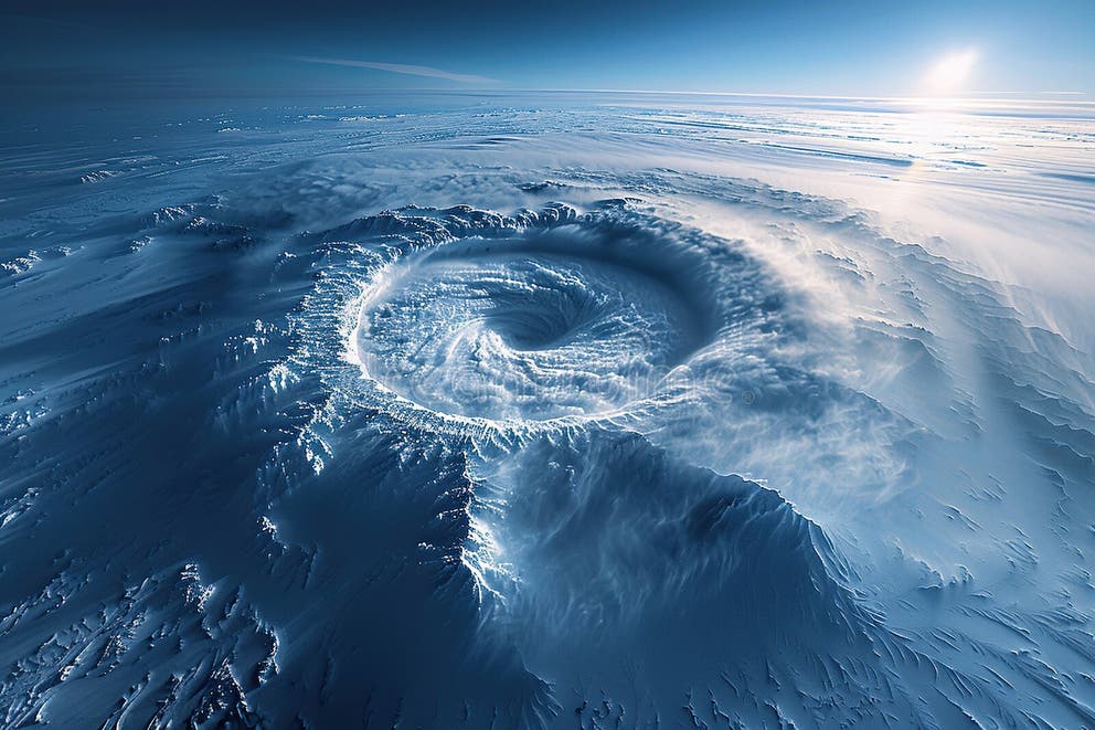 Top View of the Formation of the Anticyclone. Hurricane or Tornado ...