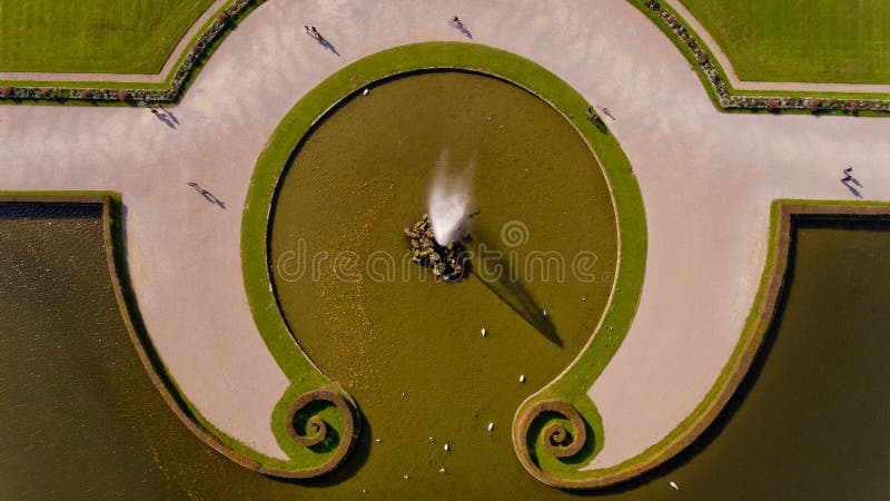 Top View of the Fountain in the Park. Stock Image - Image of ...