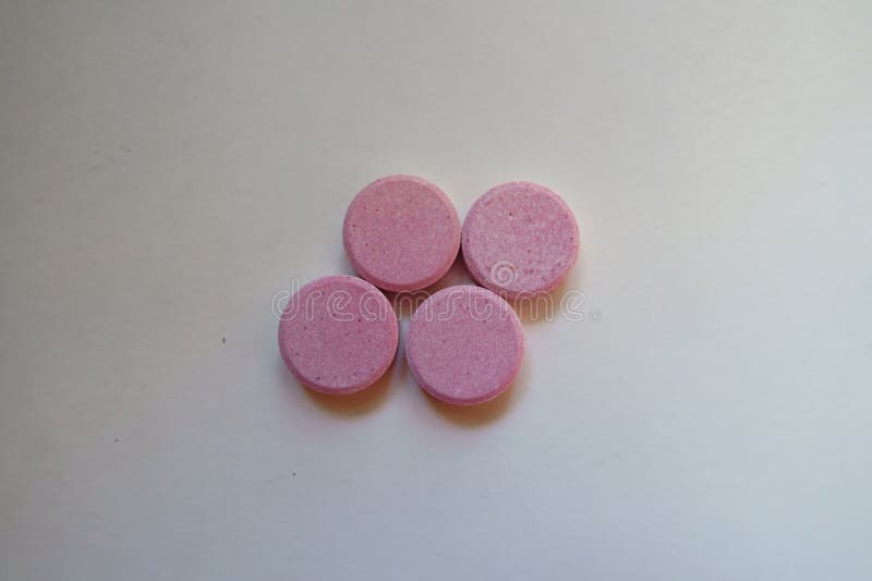 Top View of Four Pink Oral Probiotic Tablets Stock Photo - Image of ...
