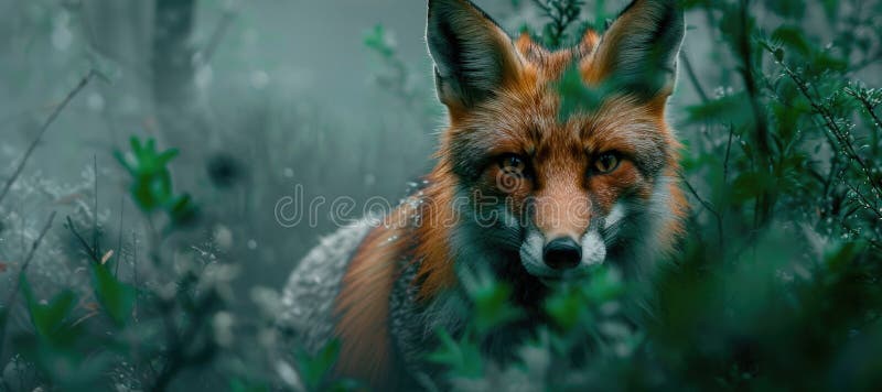 Top View of a Fox Stalking Prey in the Forest Stock Photo - Image of ...