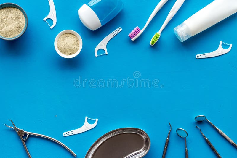 Top View Frame of Dental Tools and Equipment Stock Photo - Image of ...