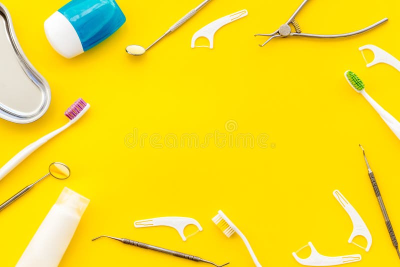 Top View Frame of Dental Tools and Equipment Stock Image - Image of ...