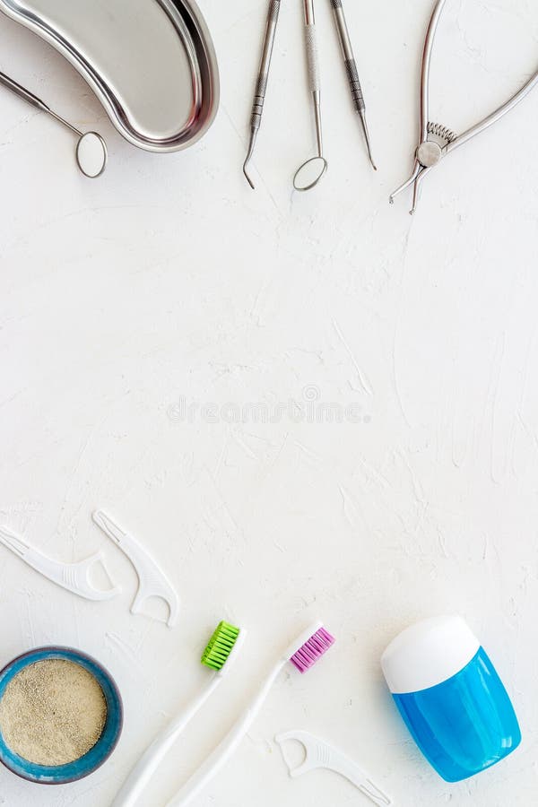 Top View Frame of Dental Tools and Equipment Stock Photo - Image of ...