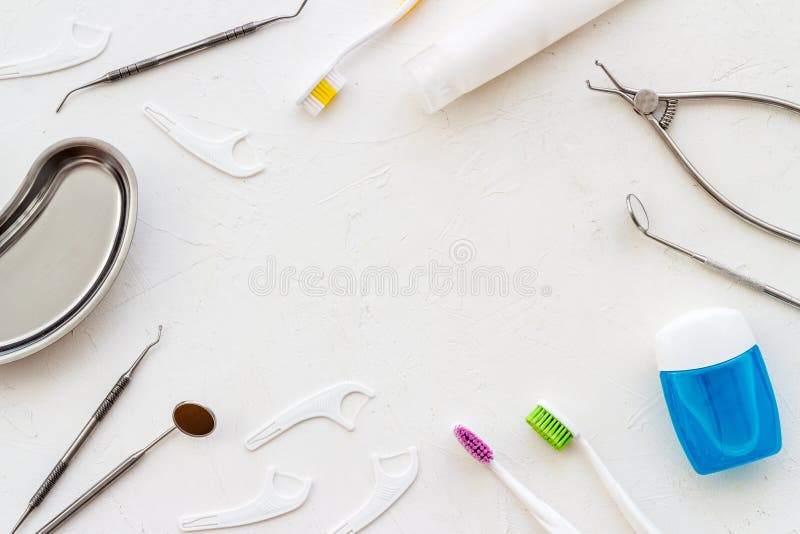 Top View Frame of Dental Tools and Equipment Stock Image - Image of ...