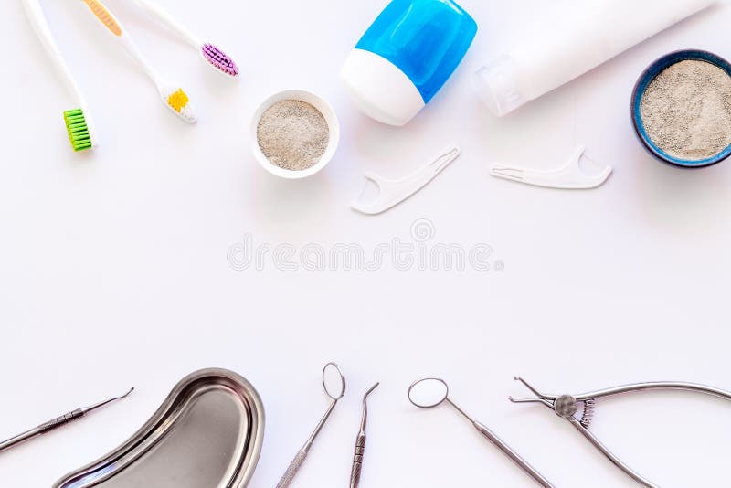 Top View Frame of Dental Tools and Equipment Stock Image - Image of ...