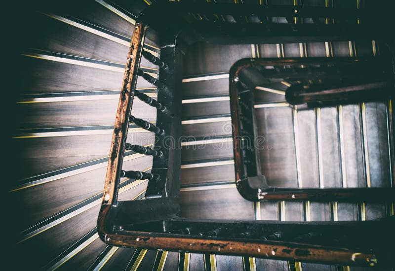 Top View, Frame Square of Vintage Spiral Staircase Stock Photo - Image ...
