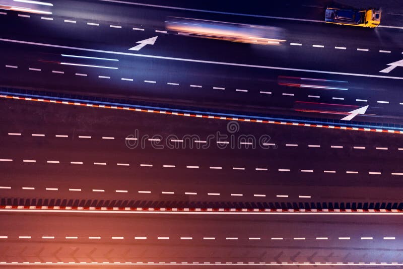 Top View of a Freeway with Many Lines and Lanes, New York Road Stock ...