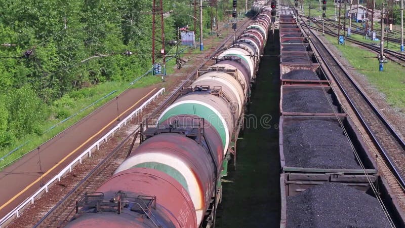 Top View of Freight Train with Wagons Stock Footage - Video of ...