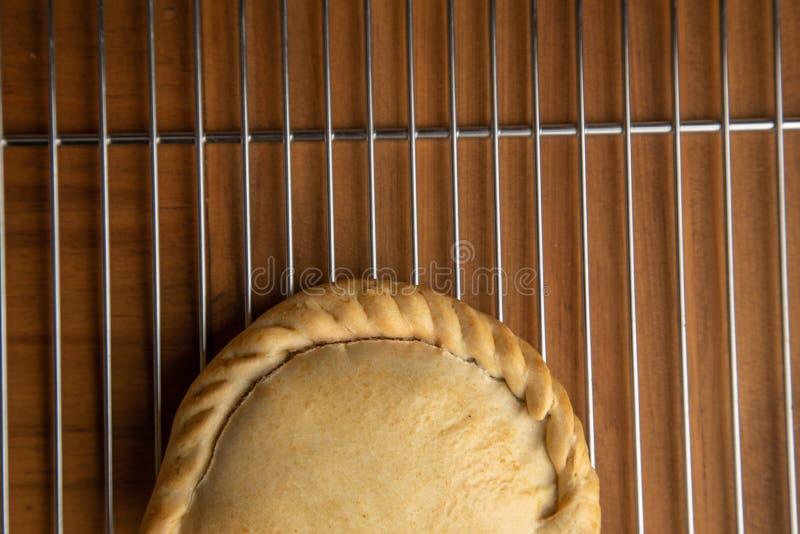 Top View of a Fresh-baked Pie on Metal Over Racks Stock Photo - Image ...
