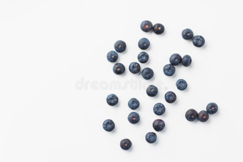 Top View of Fresh Blueberries on White Background Stock Photo - Image ...