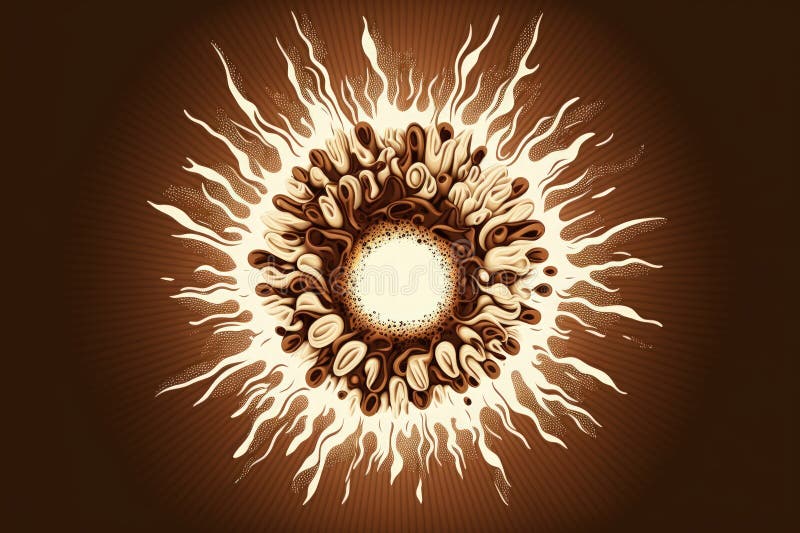 Top View of a Fresh Coffee Burst Stock Illustration - Illustration of ...