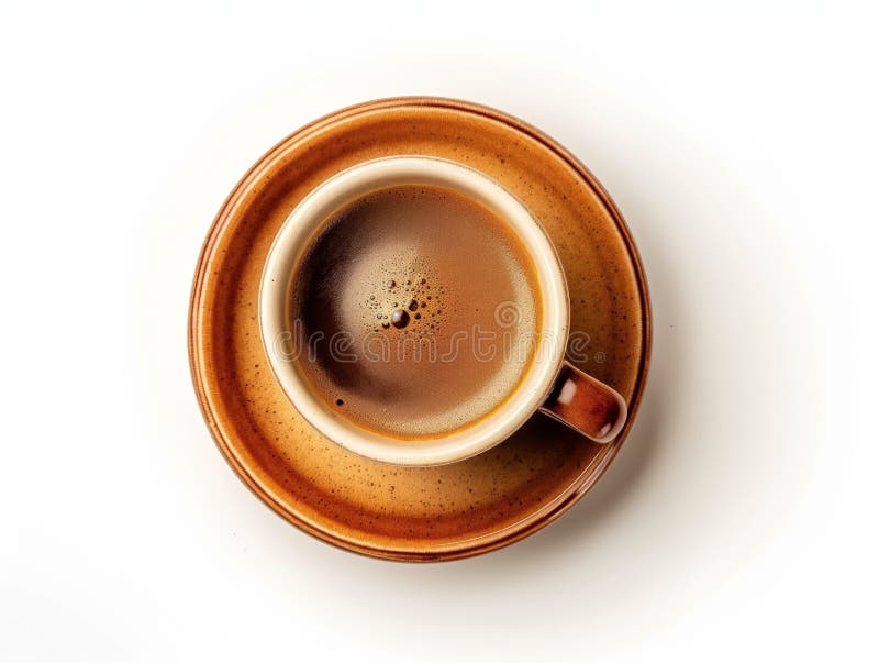 Top View of Fresh Coffee in Cup Stock Photo - Image of drink, froth ...