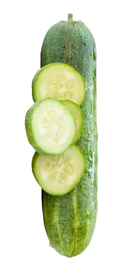 Top View of Fresh Green Cucumber with Slices in Circle Shape in Stack ...