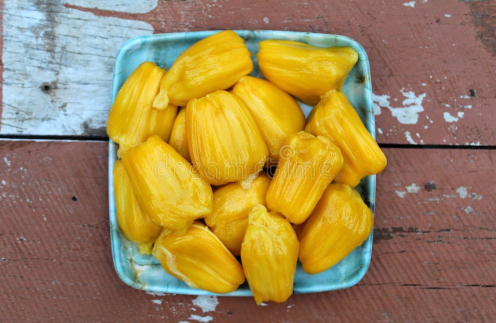 Top View of Fresh Jackfruit on a Plate on the Table Stock Image - Image ...