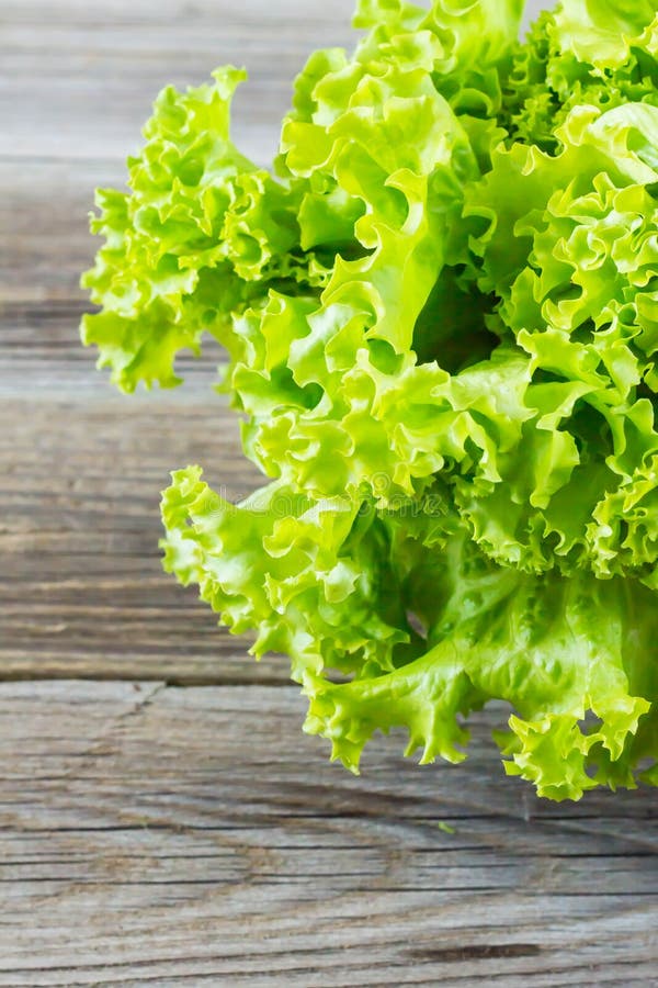Top View of Fresh Lettuce on Wooden Background Stock Photo - Image of ...